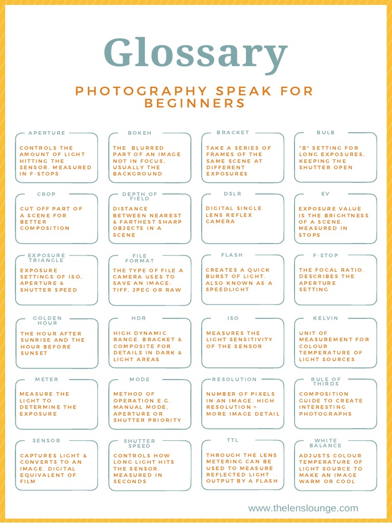 Photography Terms Glossary | PDF | Exposure (Photography) | Film Speed