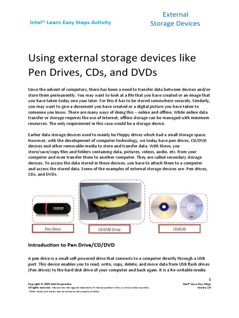 Using External Storage Devices Like Pen Drives, CDS, and Dvds | PDF ...
