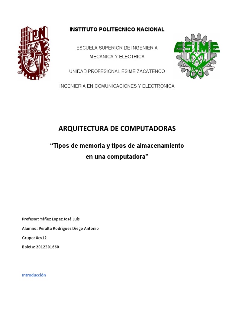 Tipos de Memoria en Computadoras | PDF | Memoria de sólo lectura ...