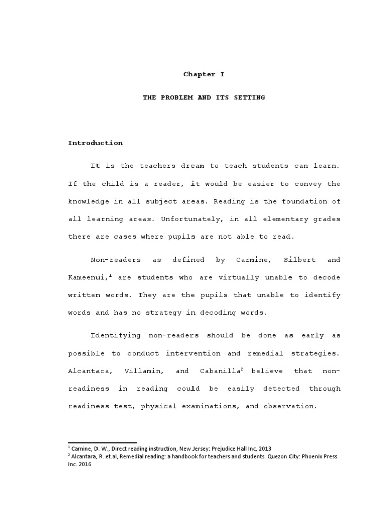 The Problem and Its Setting | PDF | Reading Comprehension | Literacy