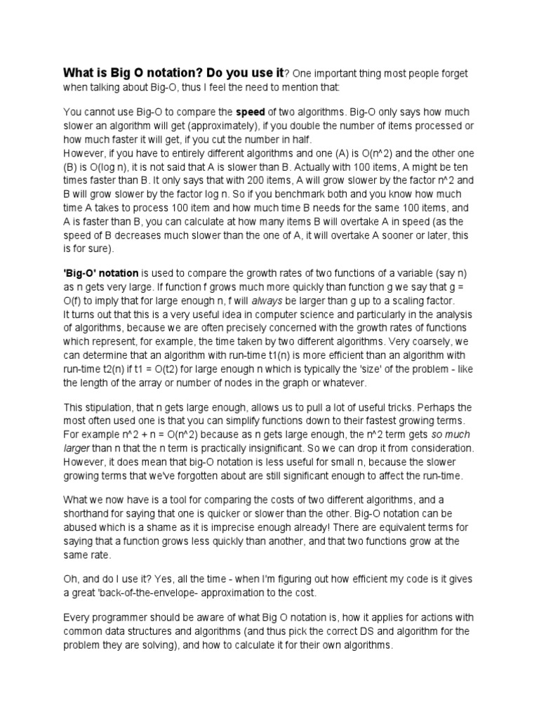 What Is Big O Notation | PDF | Time Complexity | Algorithms