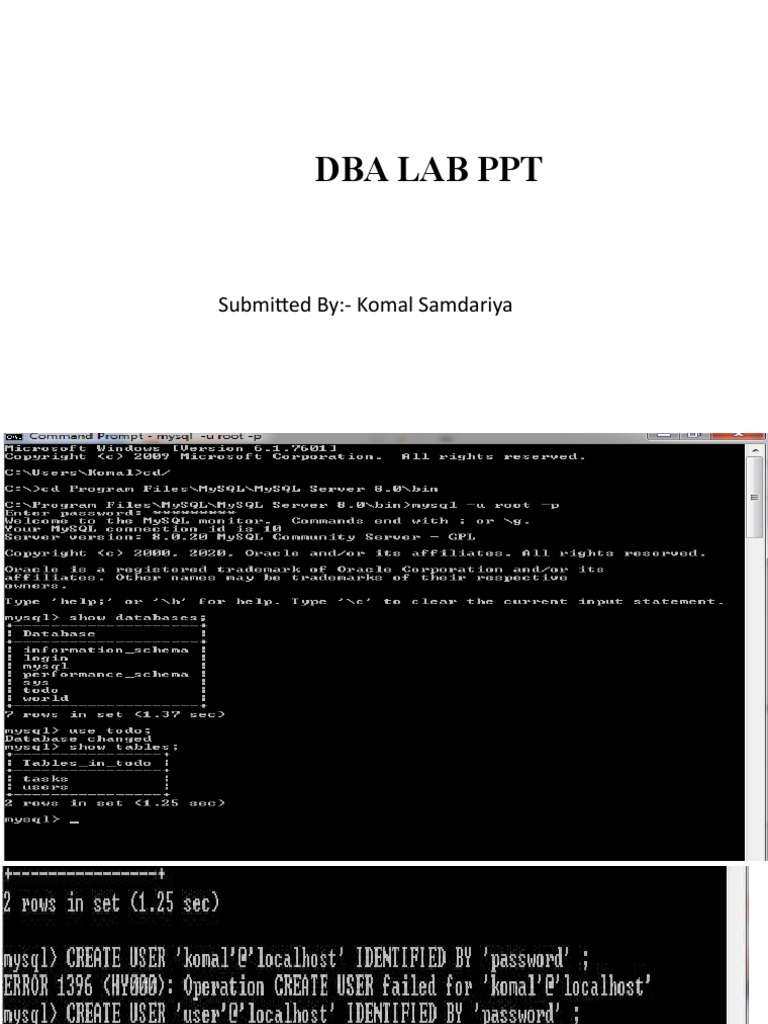 Dba Lab | PDF