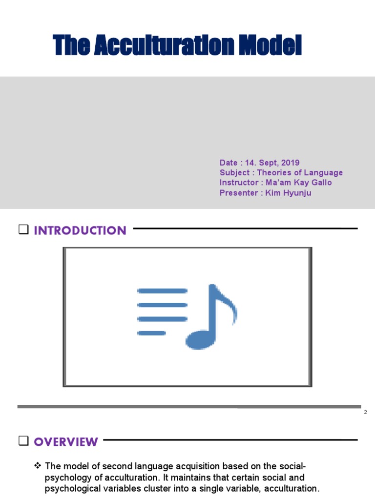 The Accultration Model | PDF | Second Language | Second Language ...