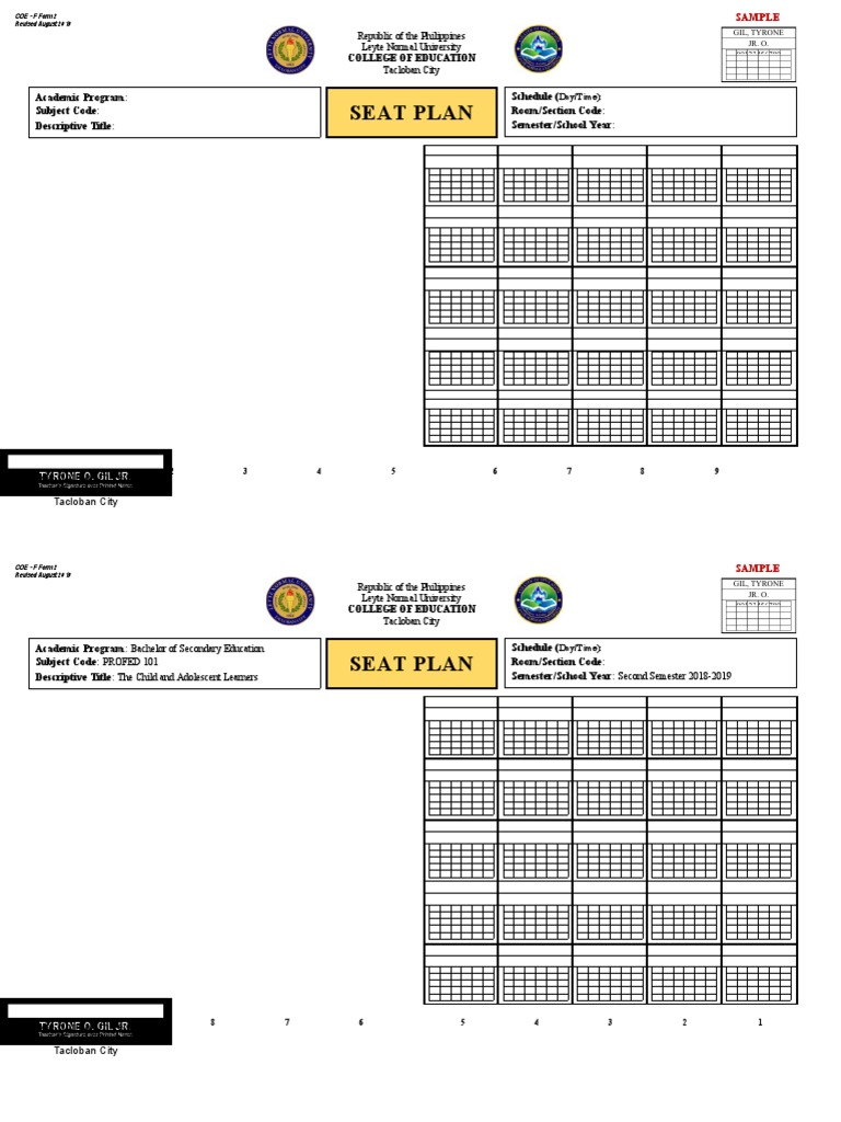 Seat Plan (Regular Seating) | Download Free PDF | Cognition | Behavior ...
