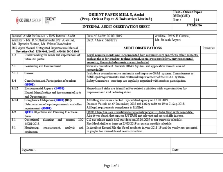Orient Paper Mills, Amlai (Prop. Orient Paper & Industries Limited ...