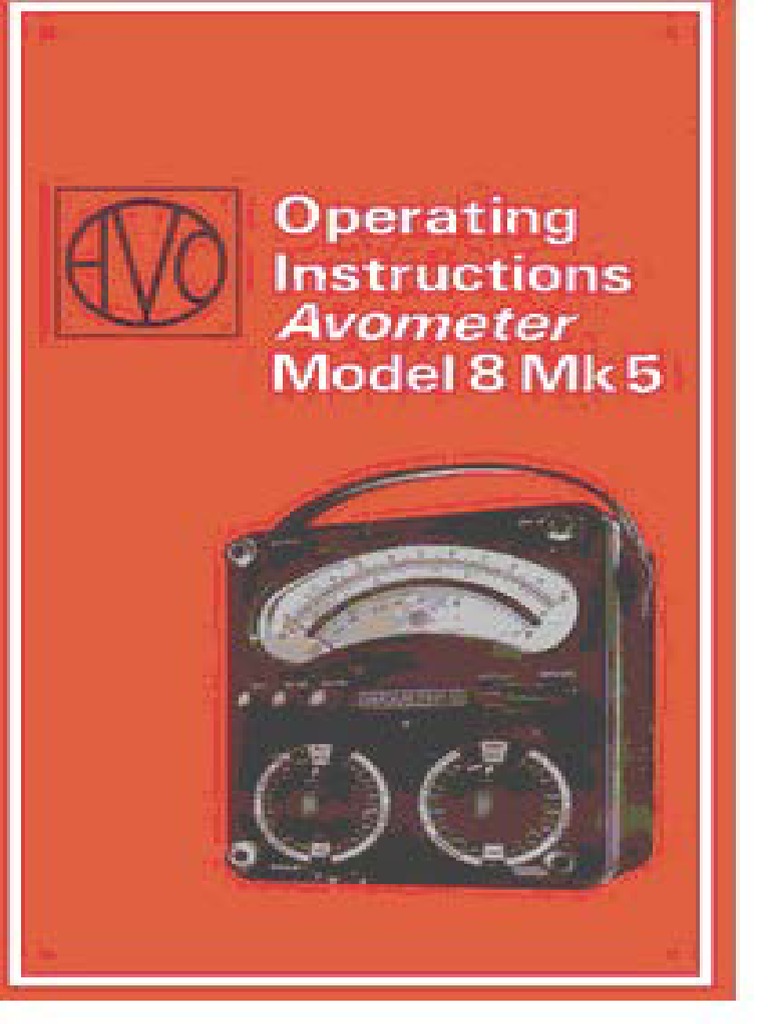 Avo Model 8 Mk5 Multimeter Operator Manual | PDF
