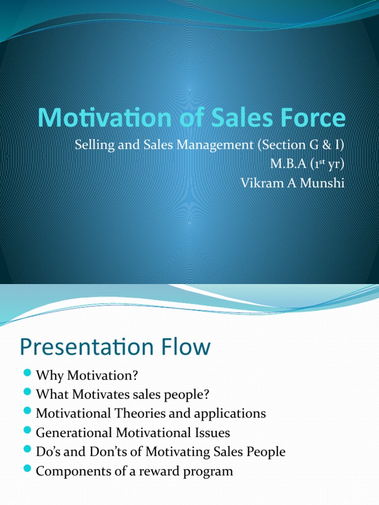 Theories of Sales Force Motivation | PDF | Motivational | Motivation
