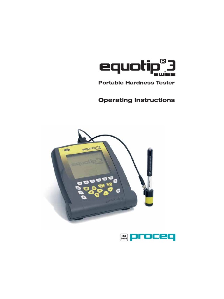 Equotip 3 Hardness Tester Manual | PDF | Hardness | Menu (Computing)