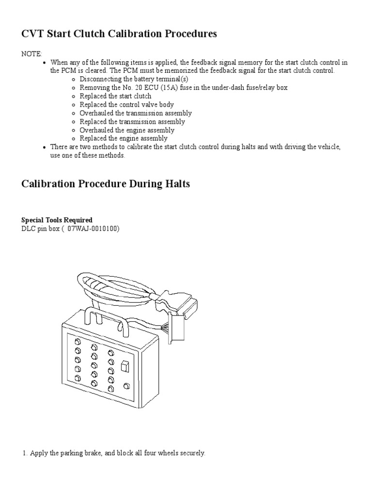 CVT Start Clutch Calibration Procedures (CVT) | PDF | Clutch | Vehicles