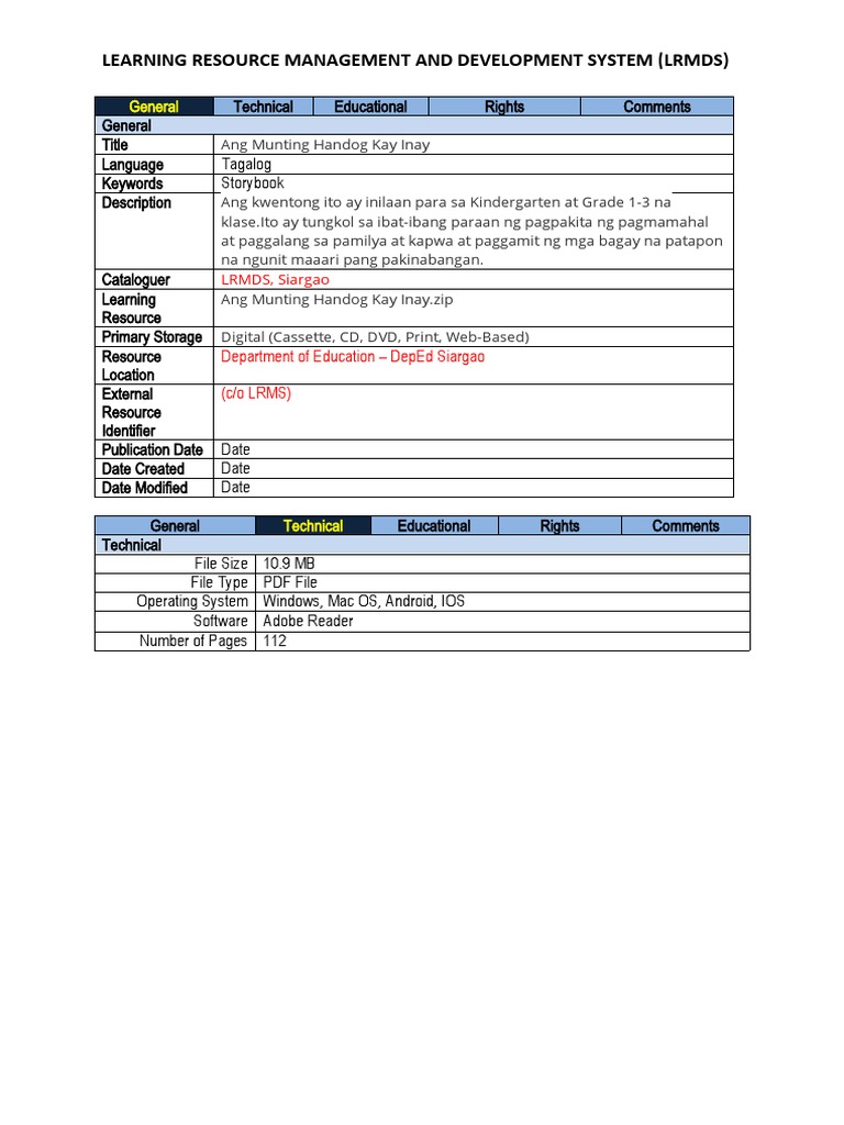 Learning Resource Management and Development System (LRMDS) : General ...