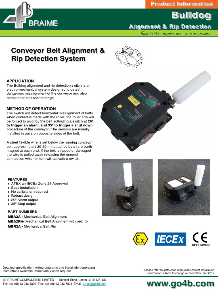 Bulldog Sensor - Product Datasheet | PDF | Switch | Belt (Mechanical)