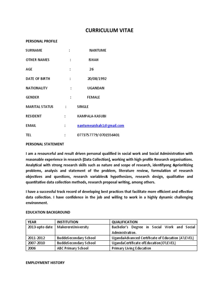 Aisha CV | PDF | Census | Research Design
