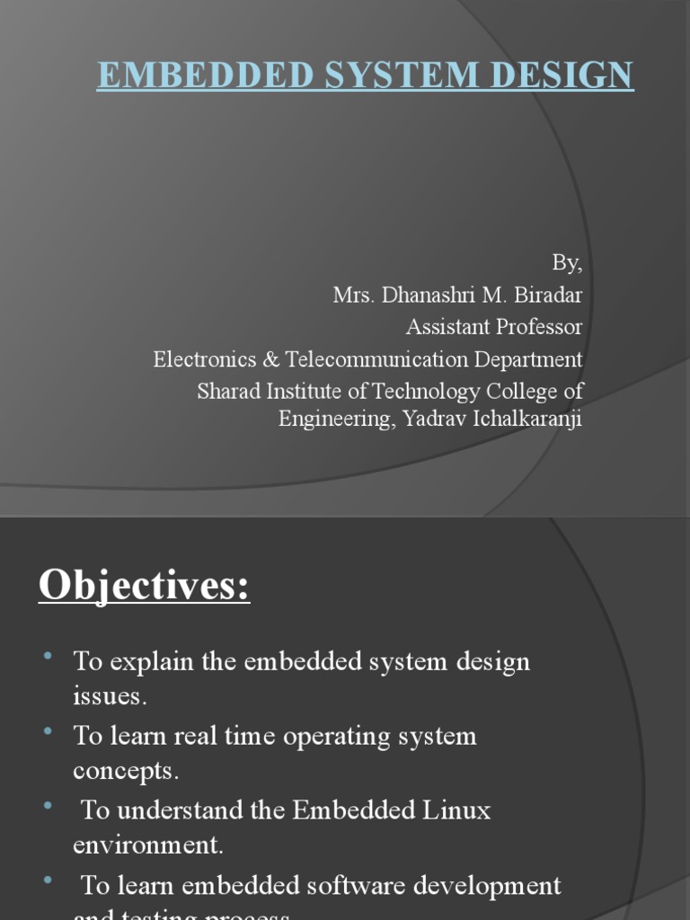 Lec 1embedded System Design | PDF | Microcontroller | Embedded System