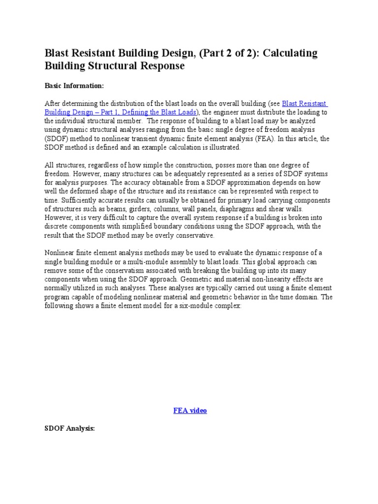 Blast Resistant Building Design | PDF | Finite Element Method ...