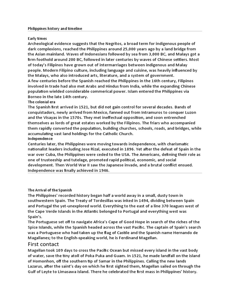 Philippines History and Timeline | Download Free PDF | Philippines | Cebu
