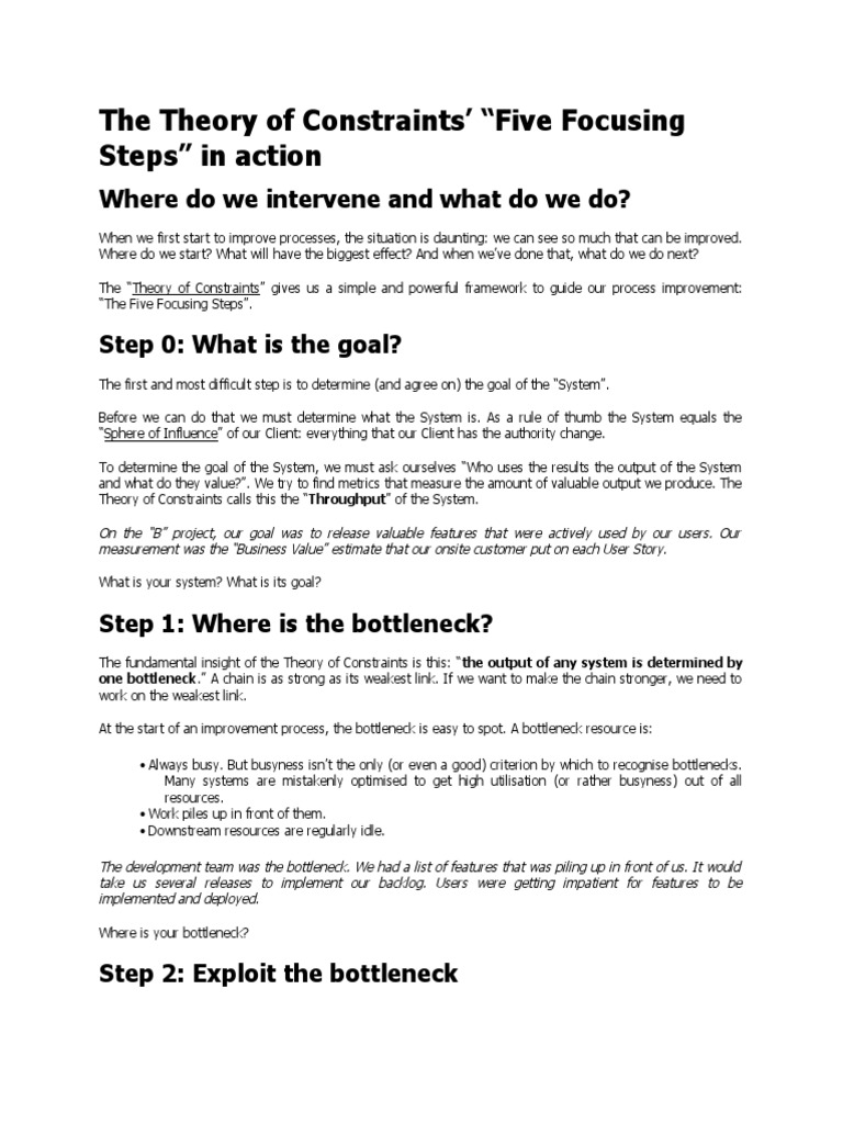 The Theory of Constraints | PDF | Systems Science | Business