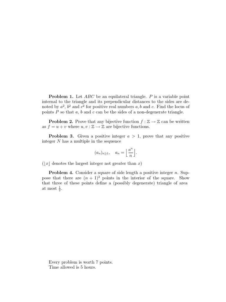 Locus of Internal Triangle Points Forming a Non-Degenerate Triangle | PDF