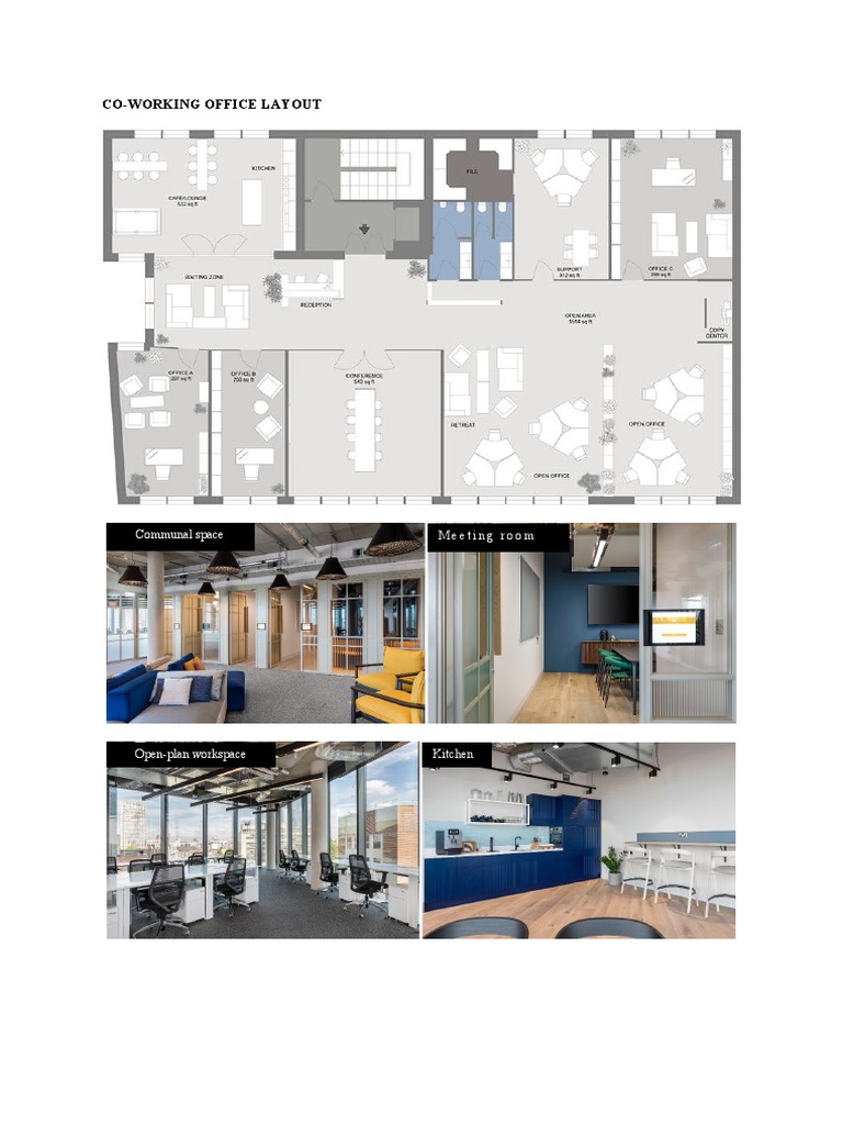 Co-Working Office Layout: Communal Space | PDF