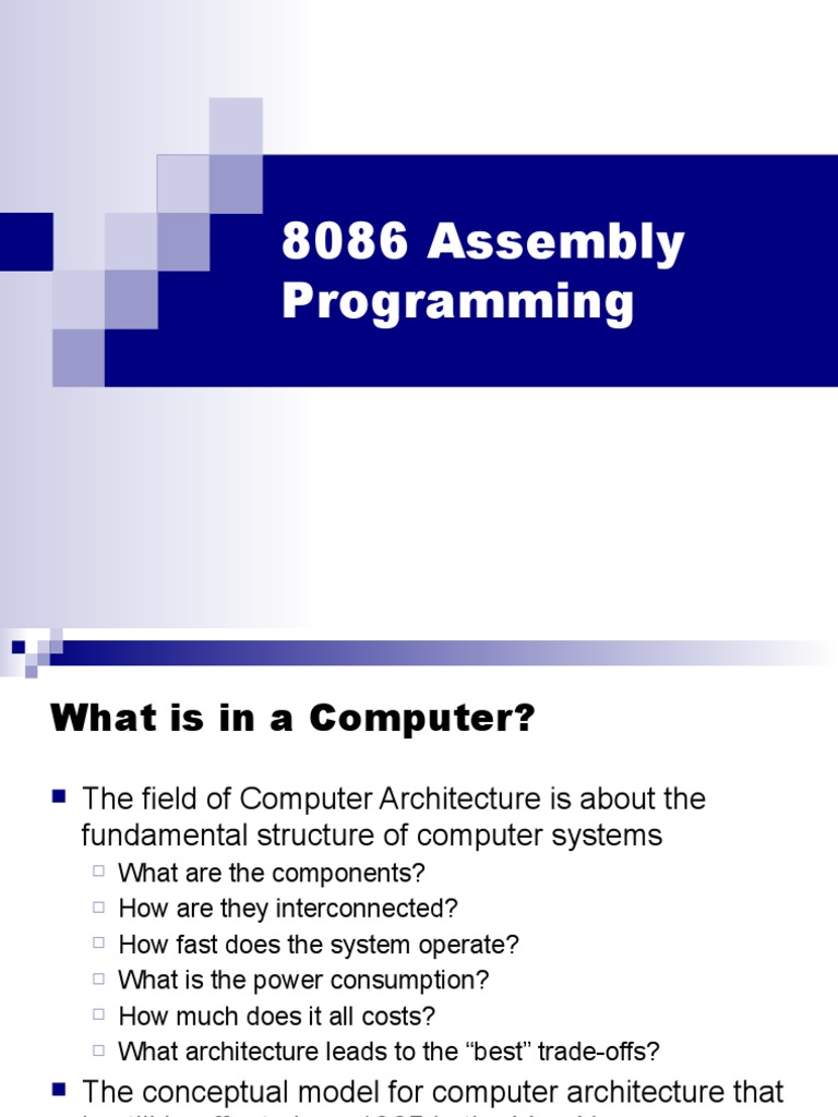 8086 Assemblyprogramming | PDF | Assembly Language | Computer Programming