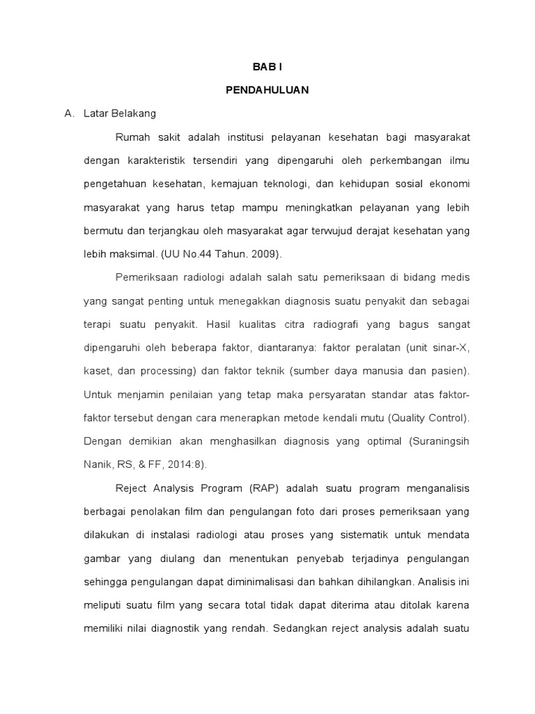 Bab 1 Kti Radiologi | PDF | Sains & Matematika
