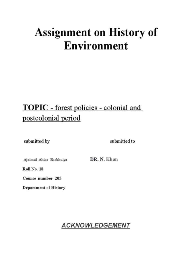 Colonial and Postcolonial Forest Policies | PDF | Forestry ...