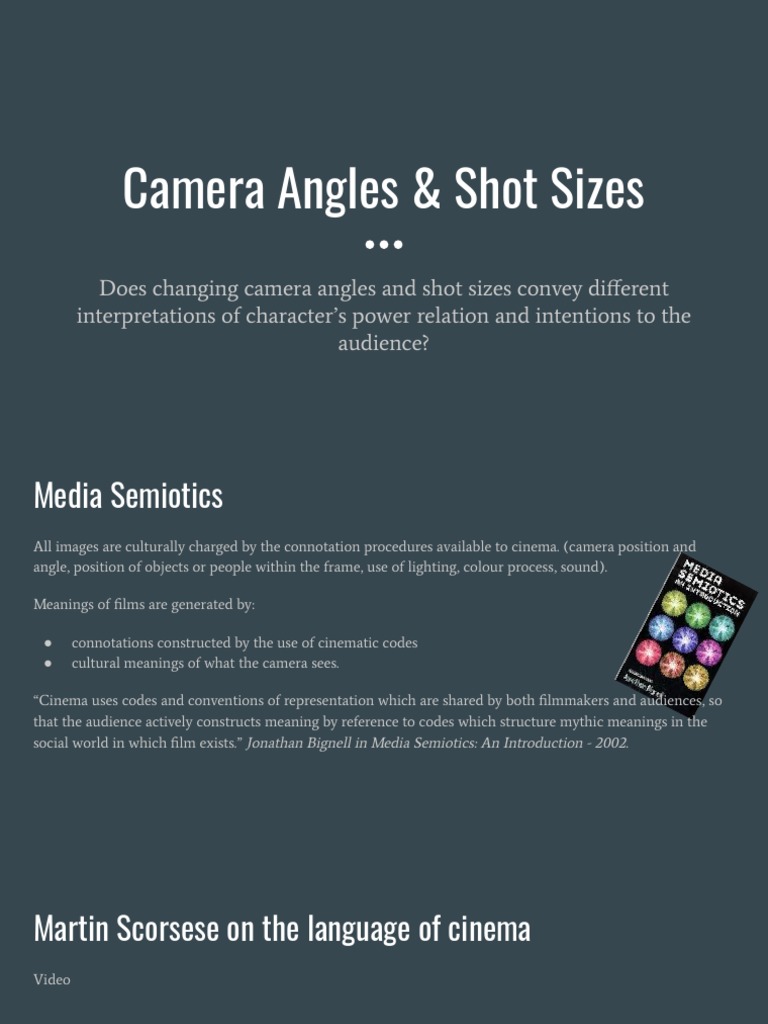 Camera Angles & Shot Sizes | PDF | Camera | Semiotics