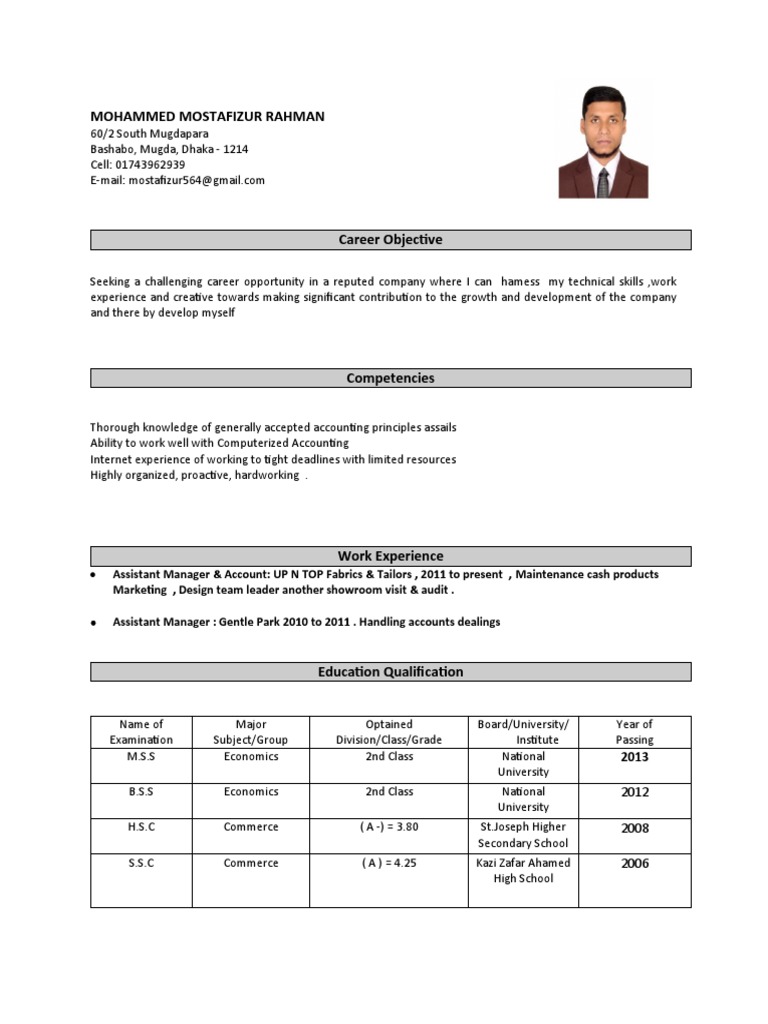 Sample of CV Ripon | PDF | Bangladesh | Business