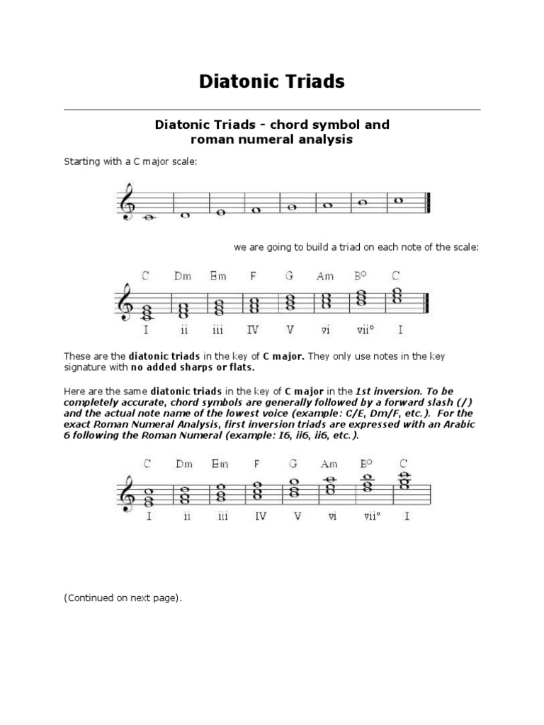 Diatonic Triads Explained | PDF | Art