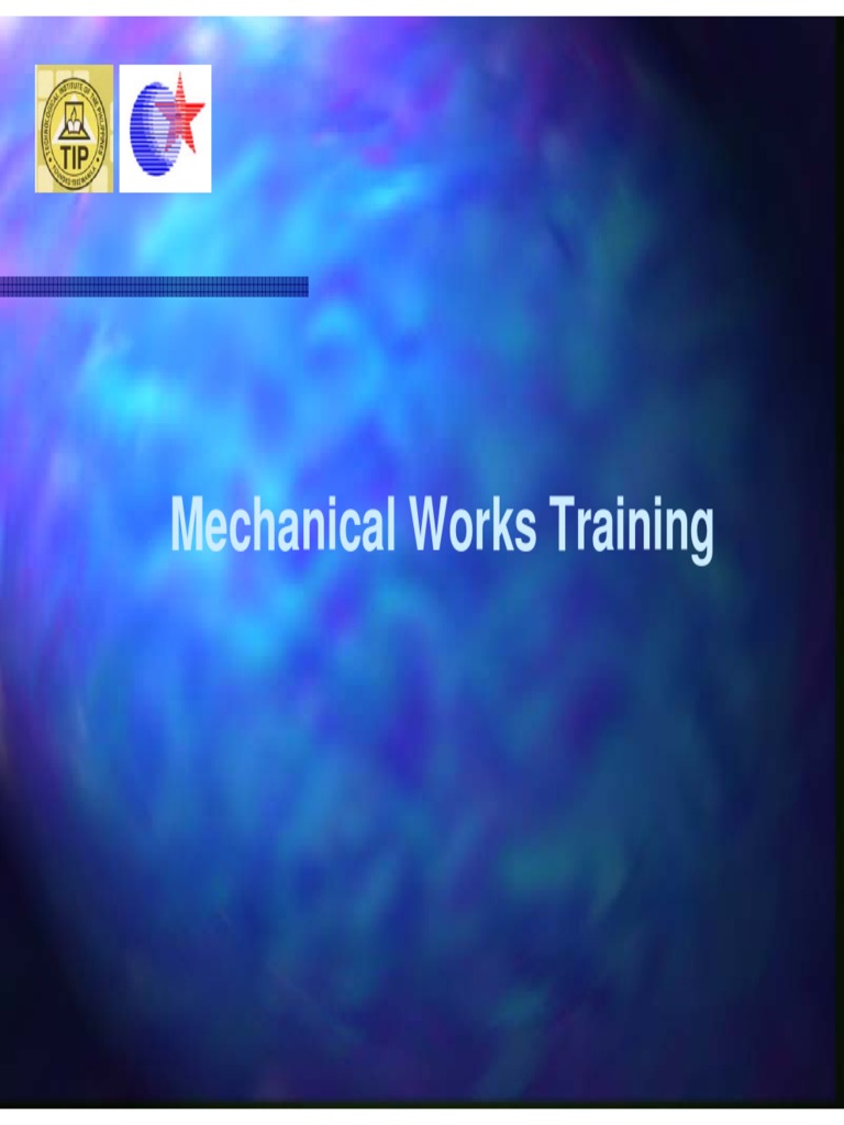 Mechanical Works Training | PDF | Duct (Flow) | Plumbing