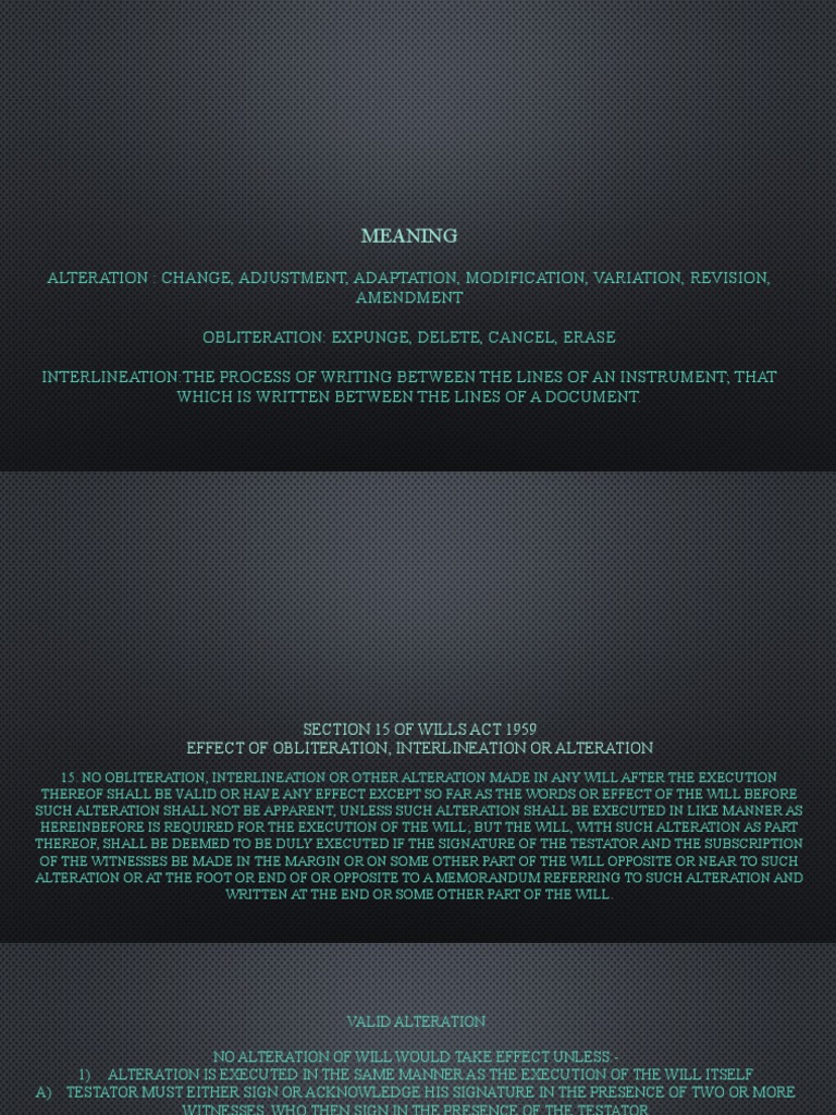 Alteration of Wills | PDF | Will And Testament | Civil Law (Common Law)