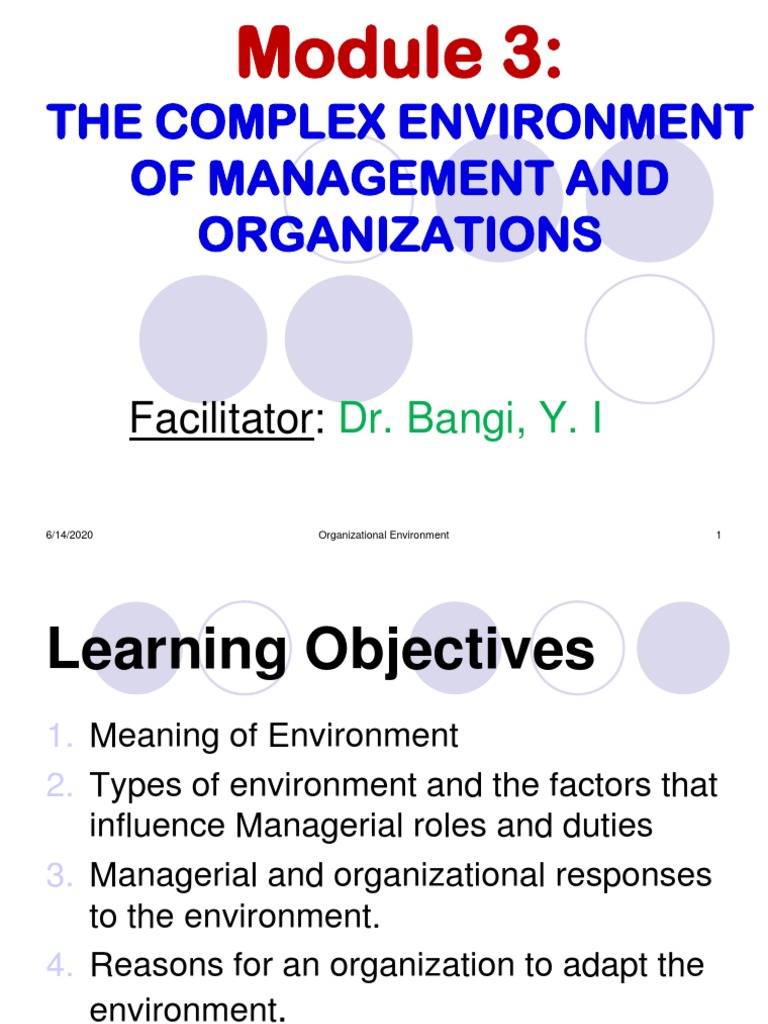 Module 3. The Complex Management and Environment | PDF | Corporate ...