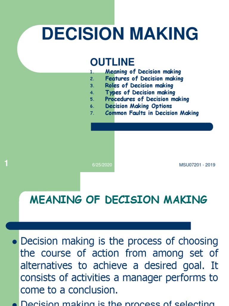 Module 5 - DECISION MAKING | PDF | Goal | Decision Making