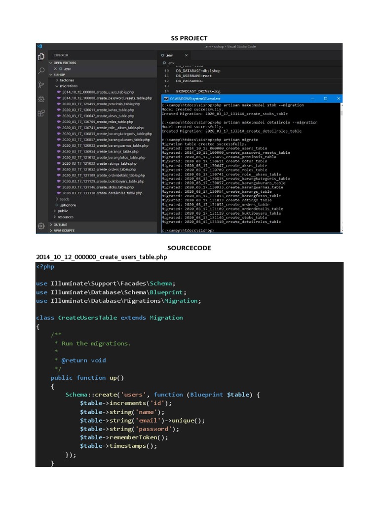 Database Schema Migration Files for User Authentication and E-Commerce ...