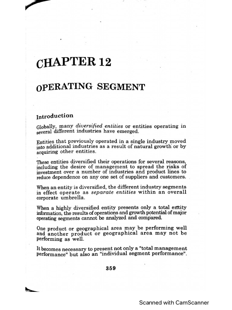 Chapter 12 Operating Segment | PDF