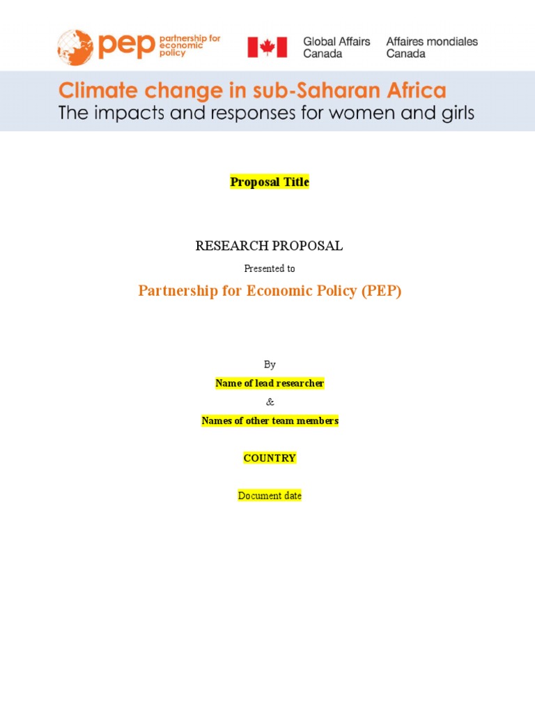Partnership For Economic Policy (PEP) : Research Proposal | PDF ...