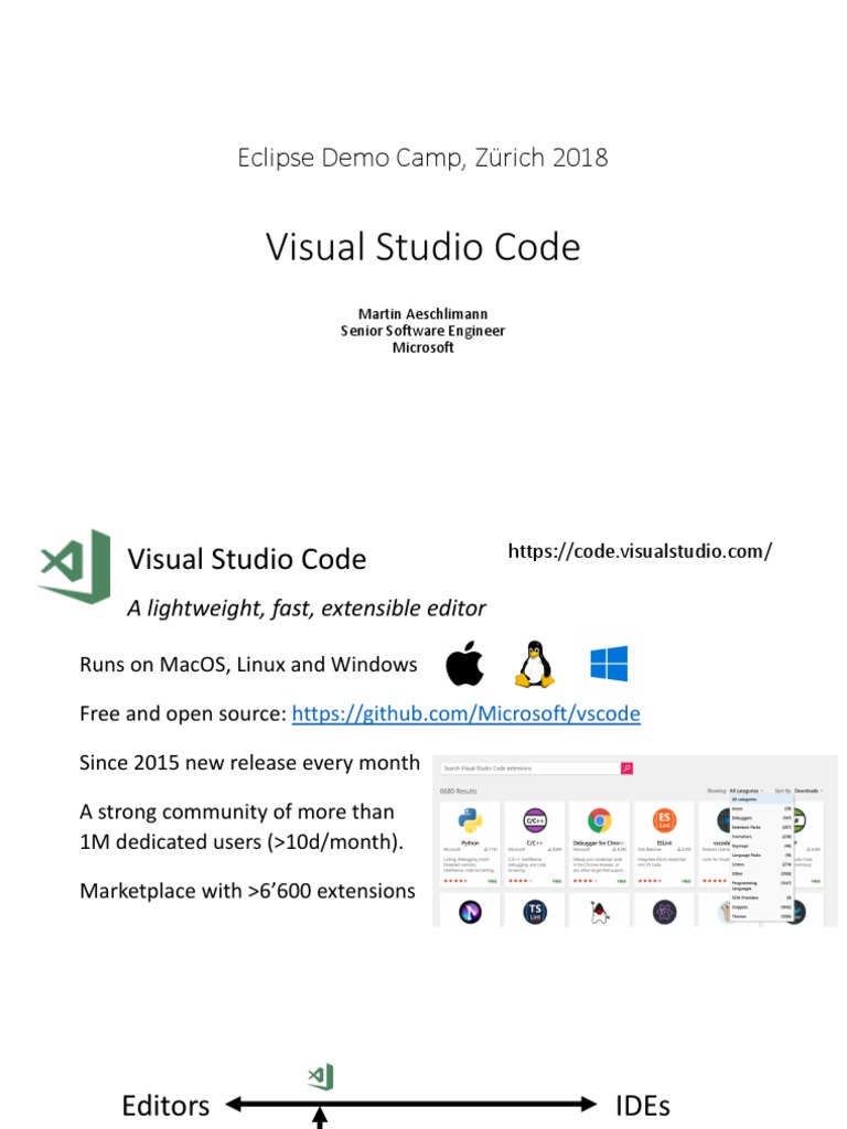Democamp18zurich Vscode PDF | PDF | Eclipse (Software) | Computer ...