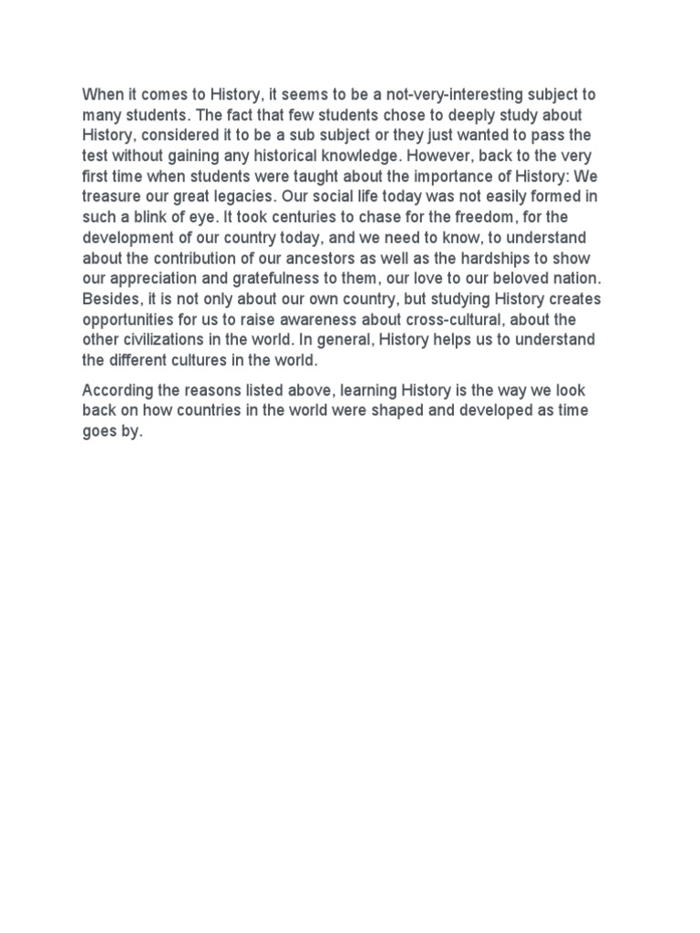 Importance of Studying History | PDF