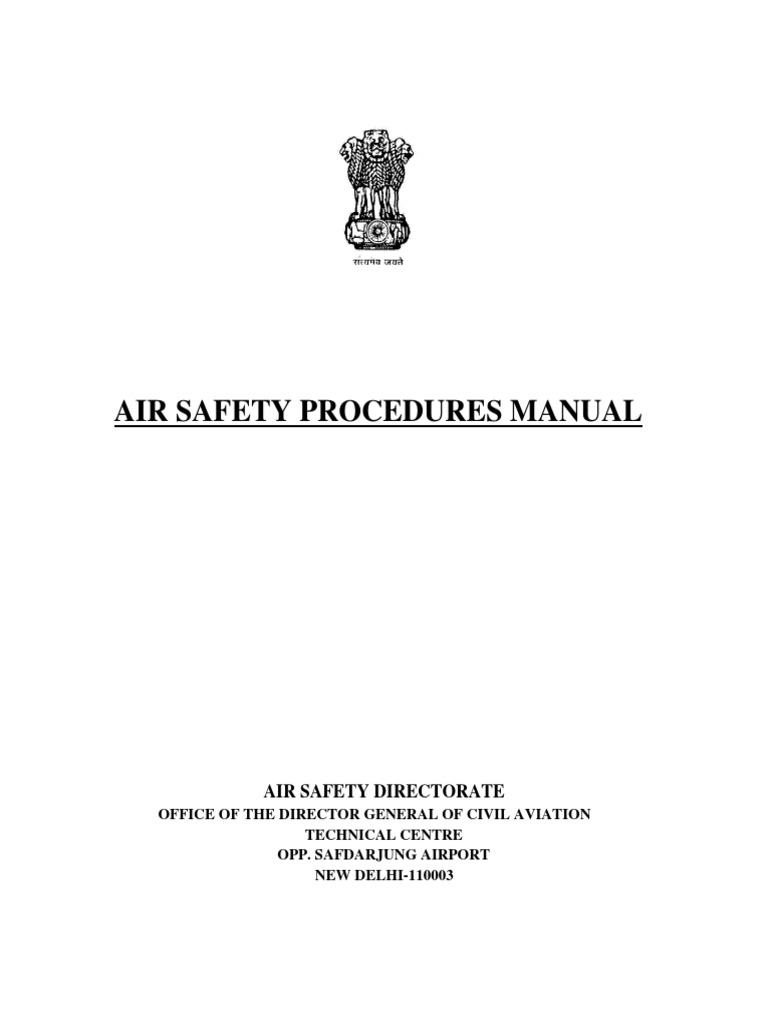 AIR SAFETY PROCEDURES MANUAL - India | PDF | Air Traffic Control ...