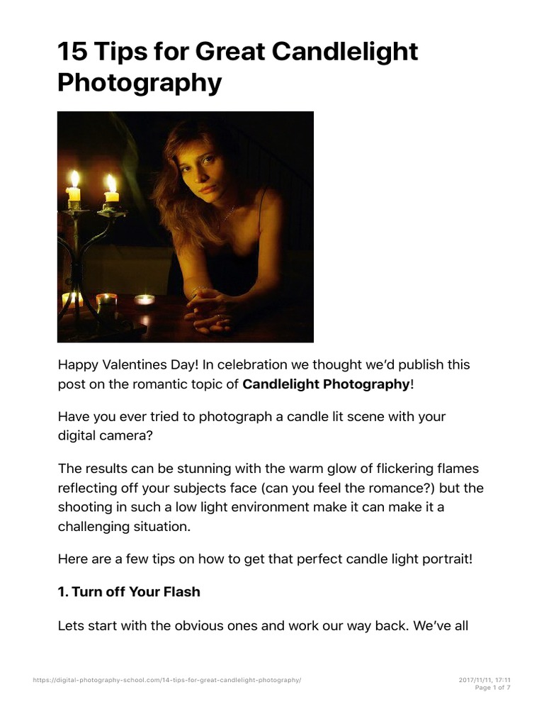 15 Tips For Great Candlelight Photography | PDF | Shutter Speed | Aperture
