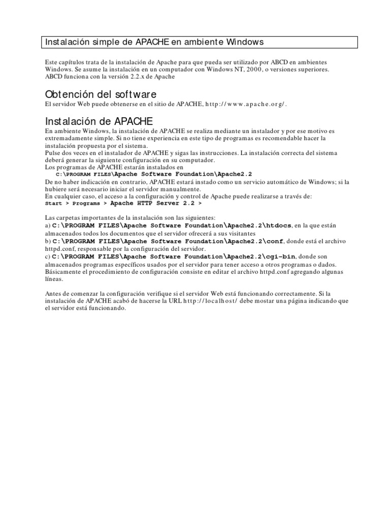 Prereq Installation ABCD ES | Descargar gratis PDF | Servidor HTTP Apache | Php