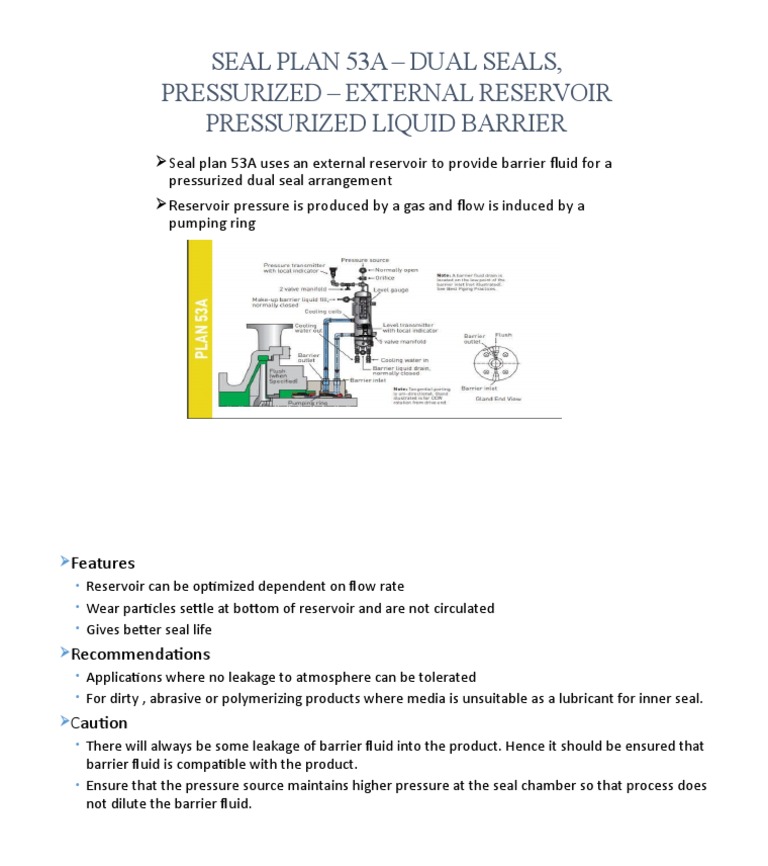 Seal Plan 53A - Dual Seals, Pressurized - External Reservoir ...