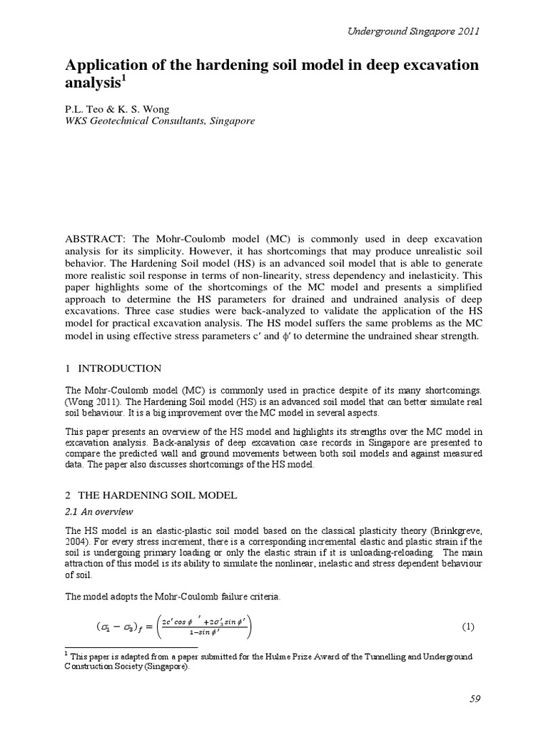 UGS2011 Application of The Hardening Soil Model in Deep Excavation ...
