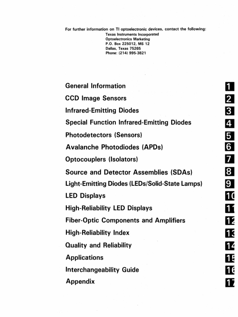 1983 Texas Instruments Optoelectronics Data Book | PDF
