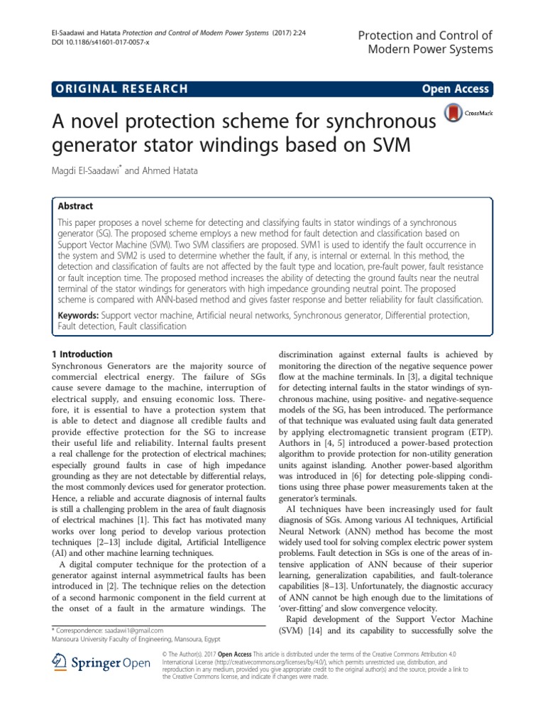 A Novel Protection Scheme For Synchronous Generator Stator Windings ...