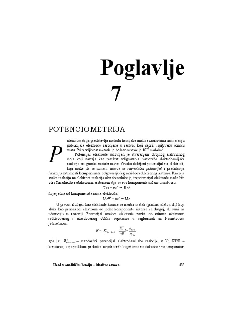 Poglavlje 7-A-Potenciometrija PDF | PDF