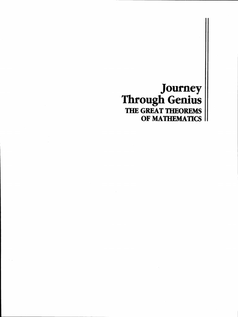 Journey Through Genius The Great Theorems of Mathematics by William ...