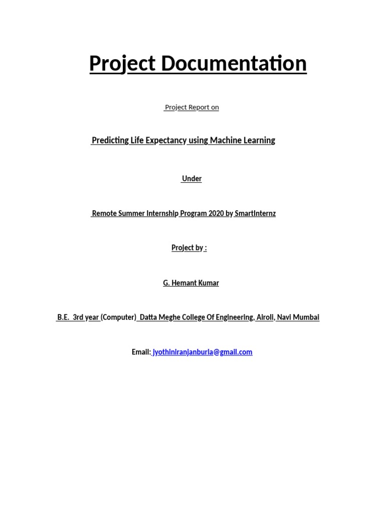 Project Report (Predicting Life Expectancy) | PDF | Life Expectancy | Machine Learning