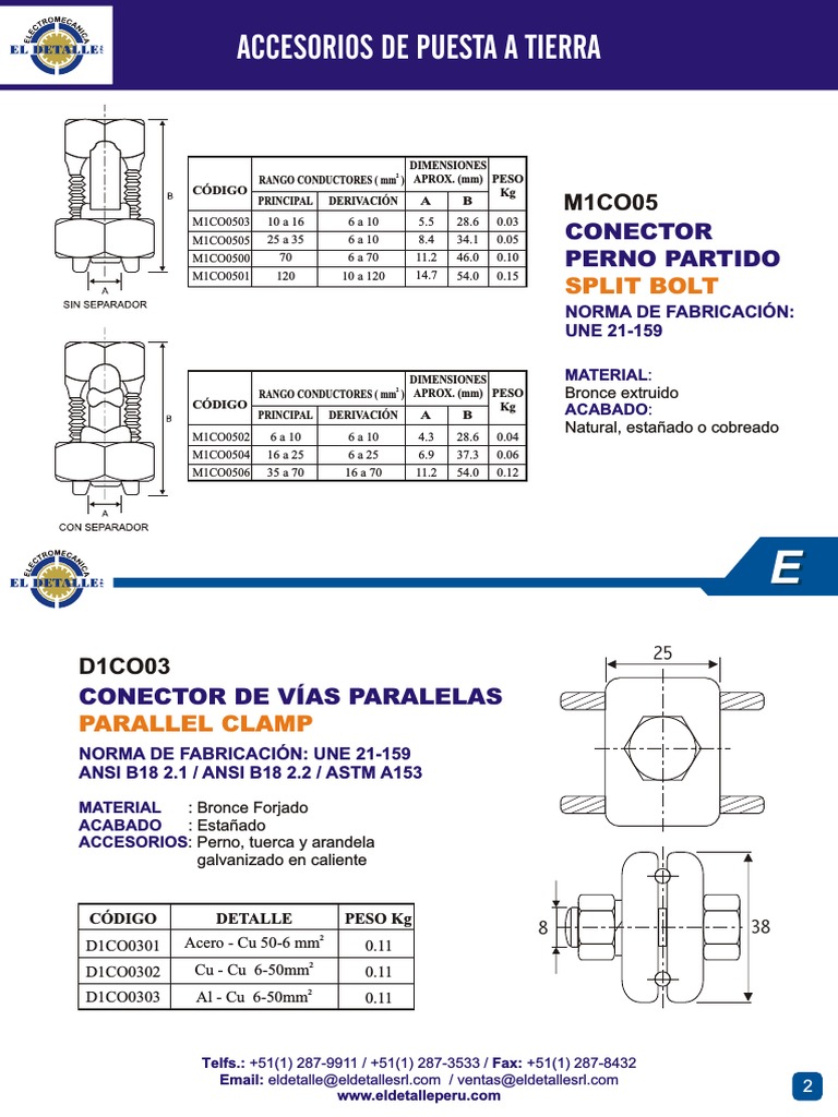 Perno Partido, Perno Bronce - 02 | PDF | Materiales | Rieles
