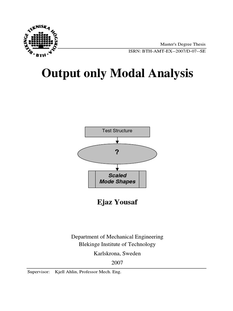 Output Only Modal Analysis Download Free Pdf Spectral Density Normal Mode
