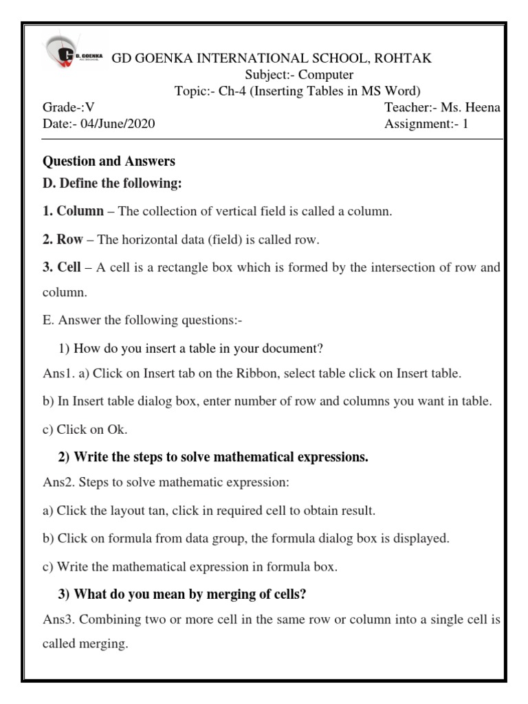 Ch-4 Ques and Answer | PDF